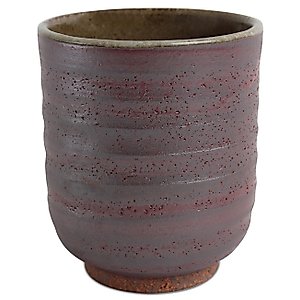 Mino ware Japanese Pottery Yunomi Chawan Tea Cup Matte Wine Red Akagusuri made in Japan (Japan Import) KSY001