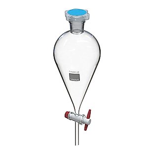 American Fristaden Lab 500mL Separatory Funnel with PTFE Stopcock Valve | Lab Quality Borosilicate Glass | 24/29 Joint Size | Separation Funnel for Lab Use