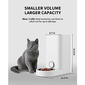 PETKIT Automatic Cat Puppy Feeder with Stainless Steel Bowl, App Control, 10 Portions,10 Meal Plans per Day, Low Food LED Indicator Pet Smart Feeder for Small Animals, Auto Pet Food Dispenser
