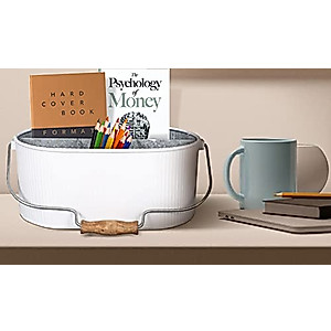 Utensil Caddy,Galvanized Bucket,Galvanized Utensil Holder,Silverware Caddy,Metal Caddy,Outdoor Utensil Caddy,Tin Utensil Holder,Utensil Caddy for Parties,Picnic Caddy,Farmhouse Utensil -White Natural