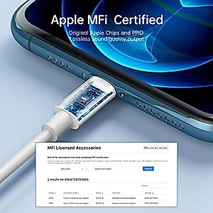 [Apple MFi Certified] Lightning to 3.5 mm Headphone Jack Adapter iPhone Headphone Adapter Jack Converter Compatible with iPhone 14/13/12/11/8/X/Xr/Xs/7, Music Control & Calling Function Support iOS