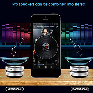 Mini Speaker,Leepesx 2 Packs Wirelessly BT Speaker Bone Conduction Speakers Mini Portable Loud Stereo Sound Built-in Mic Sound Box for Home,Outdoor,Travel,Silver