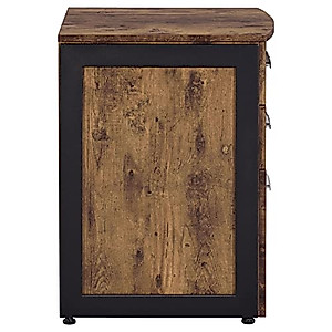 Coaster Furniture Estrella 3-Drawer File Cabinet Antique Nutmeg and Gunmetal 800656