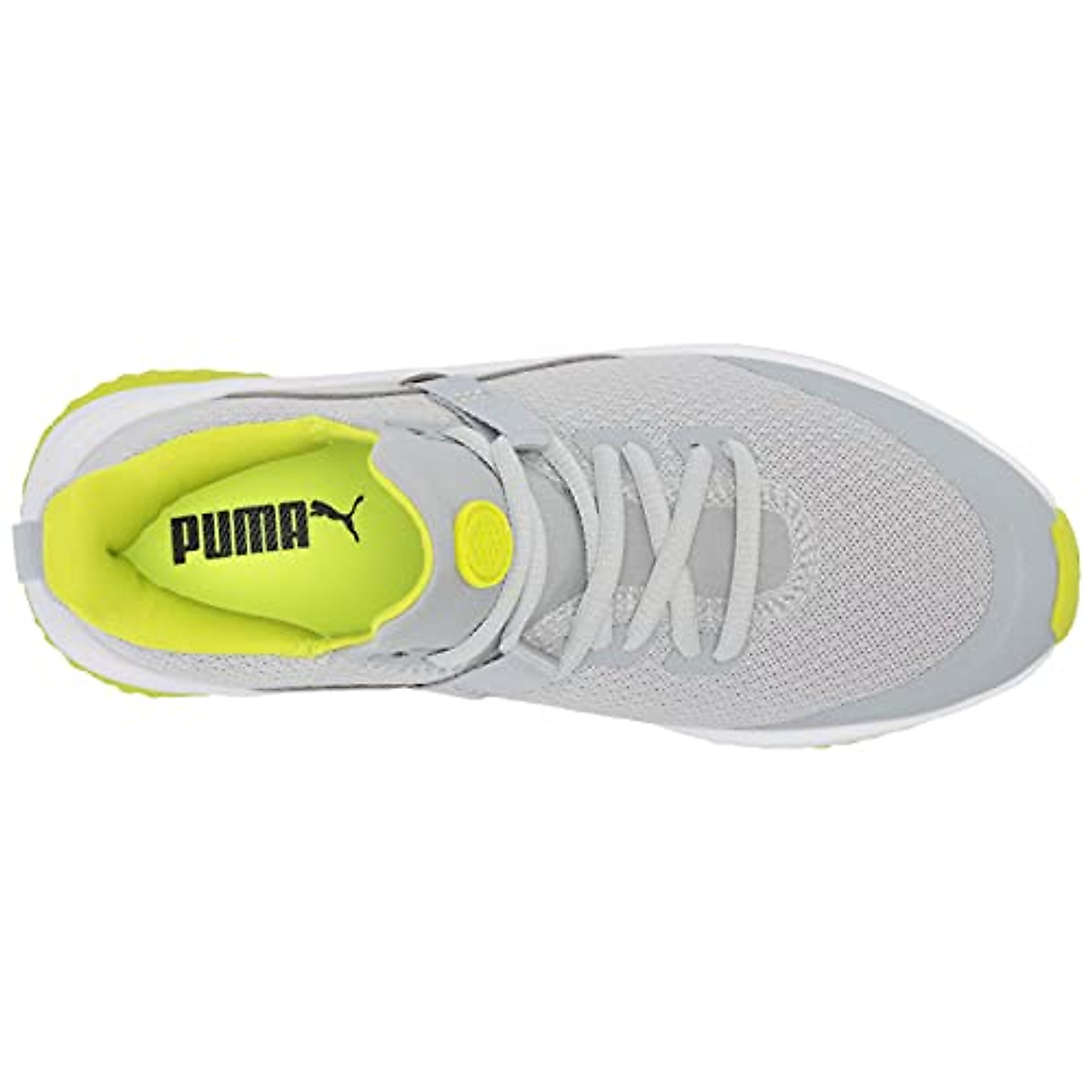 PUMA Fusion Evo Jr. Golf Shoe, High Rise-Limepunch, 2 US Unisex Little Kid