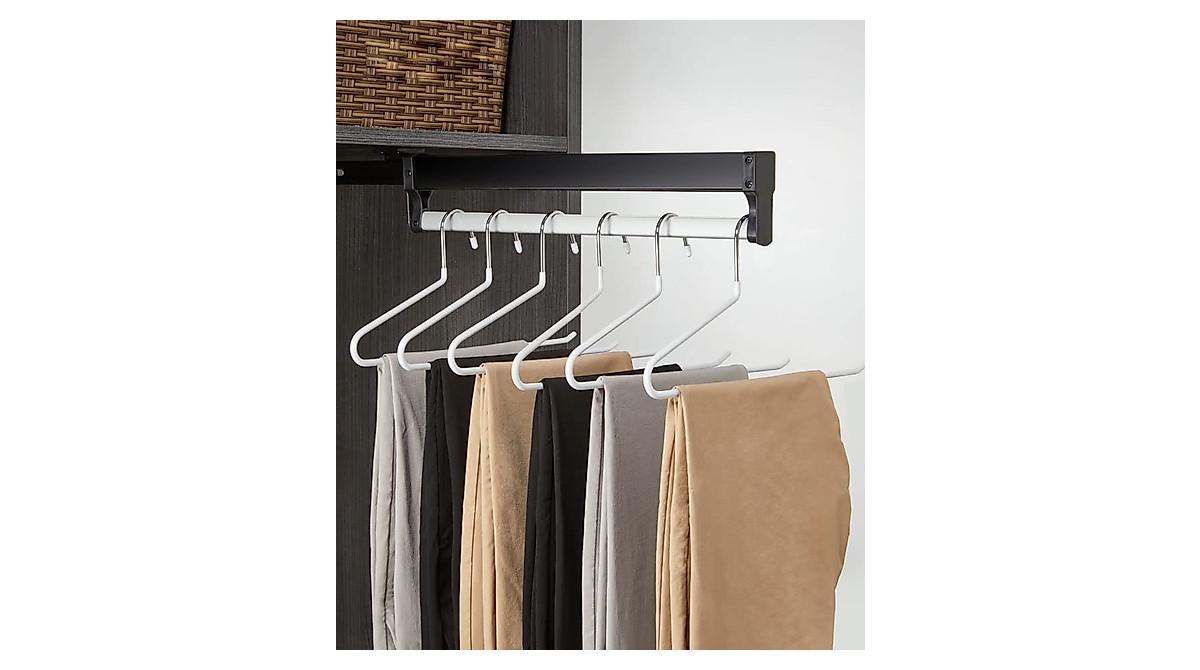 NERILEE Heavy Duty Pull-Out Closet Rod - Space-Saving Hanger
