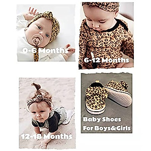 YTWM Baby Girls Shoes Leopard Walking Shoe for 0-18 Months, Easy Wear Non Slip Lightweight Baby Indoor Outdoor Sneakers