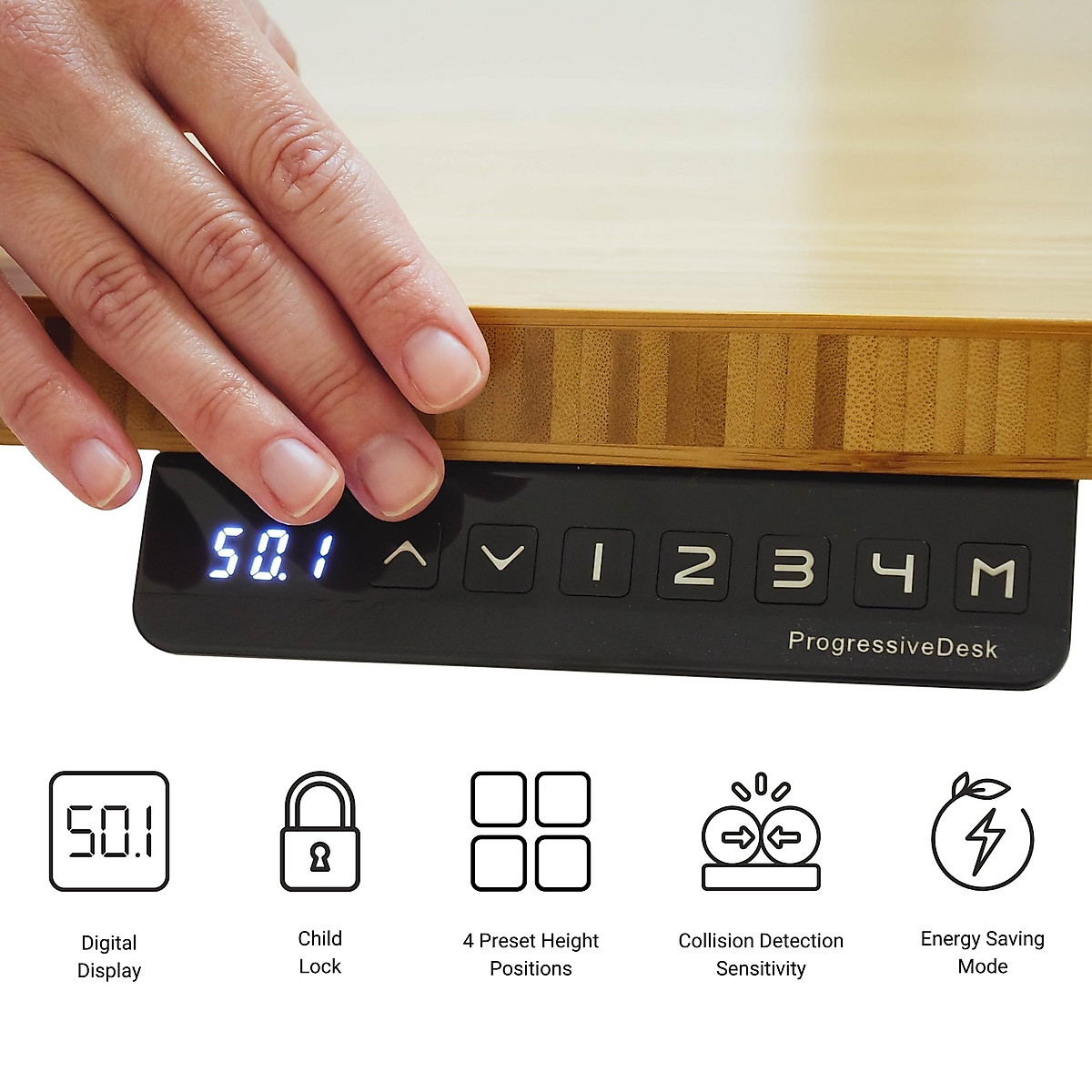 Progressive Desk Electric Stand Up Height Adjustable Standing Desk - L Shaped 78" x 60" Corner Table Computer Rising Workstation - White Frame, Gray Oak Top