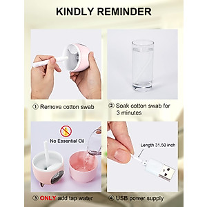 Norhom Cool Mist Humidifier, 300ml Mini Humidifiers with Night Light, 20dB Quiet Humidifiers for Bedroom, Waterless Auto-Off Air Humidifier for Home, Living Room, Kidsroom