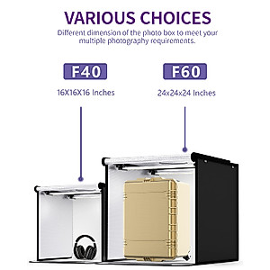 Photo Light Box 8 PCS Backdrops, SAMTIAN 24"/60cm Professional Studio Box Folded Shooting Tent 126 LED Lights with Continuous Lighting Portable Booth Table Top Photography Lighting Kit