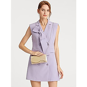 Dreubea Women's Glittering Envelope Purse Evening Shoulder Crossbody Wedding Bag Gold