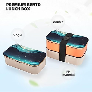 Science Fiction Stars Adult Lunch Box, Bento Box, With Cutlery Set Of 3, 2 Compartments, Rectangular, Lunch Box For Adults