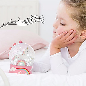Musical Snow Globe for Kids, Unicorn Snow Globes for Girls, 2021 Snowglobes for Women with Glitter, 100MM Water Globe Collectibles, Birthday Gift for Adults