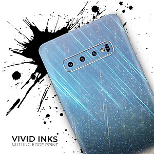 DesignSkinz Strachted Blue and Gold Protective Vinyl Decal Wrap Skin Cover Compatible with The Samsung Galaxy S20 (Screen Trim & Back Glass Skin)