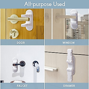 [Upgrade] 1 Pack Childproof Door Lever Lock, Child Door Lock Prevents Toddlers From Opening Doors, Durable ABS with 3M Adhesive Backing, Baby Door Lock Easily Used - Perfect for Door, Cabinet, Windows