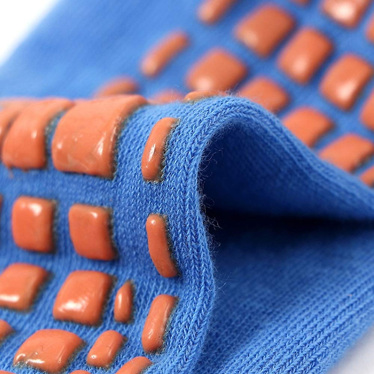 7 Pairs Anti-Skid Socks Trampoline Socks Adults Ankle Socks with Grips for Hospital, Yoga, Fitness and Exercise