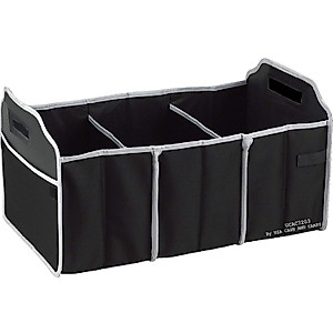 PrimeTrendz Fully Collapsible Portable Folding Flat Trunk Organizer Great for Storing Tools, Maps, Cleaning Supplies, Bottles, Emergency Tools, Groceries & More in Black By USA CASH AND CARRY.