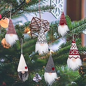 MYH DECO 6 Pack Gnome Plush Christmas Gnome Decorations Ornaments Set - Xmas Gnome Plush Scandinavian Santa Beard Ornaments for Christmas Tree Home Decor (8 inch)
