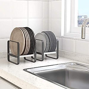 MZC Kitchen Cabinet Storage Shelves Plates Dishes Chopping Board Storage Rack Bowl Cup Holder Multifunction Kitchen Closet Organizer (L)