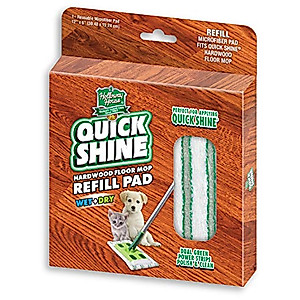 Quick Shine 2 Pack Smart Combo & Sustainable Hard Surface Floor Mop Refill Mop Pad Cover, 12" W x 6" D x 1/2" Thick