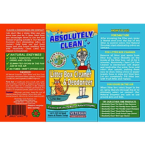 Absolutely Clean Litter Box Cleaner and Deodorizer, Eliminate Odors Quickly, Neutralizes Urine and Feces Odors in The Air and The Box, Make Litter Last Longer