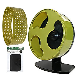 Silent Runner 12" Wide + Cage Attachment + Autoclean Track - Silent, Fast, Durable Exercise Wheel - Sugar Gliders, Degus, Rats, Hedgehogs, Prairie Dogs & Small Pets