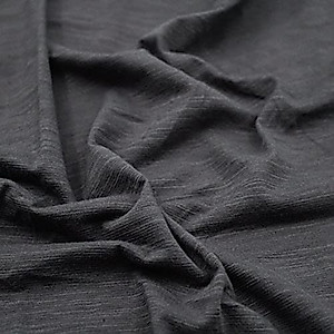 Texco Inc Solid Slub Spandex Jersey Knit Cotton Blend/Apparel DIY Fabric, Gray 1 Yard