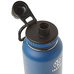 Takeya Originals 32 oz Vacuum Insulated Stainless Steel Water Bottle with Straw Lid, Navy