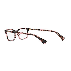 Ralph by Ralph Lauren Women's RA7089 Rectangular Prescription Eyewear Frames, Shiny Pink Tortoise/Demo Lens, 51 mm