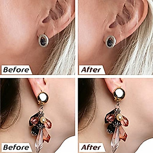 10 Pcs/5 Pairs Earring Backs for Studs, Droopy Ears and Heavy Earring, Upgraded Heavy Earring Support Backs, Tiara Earring Backs to Prevent Drooping, Hypoallergenic Earring Lifters (Silver + Gold)