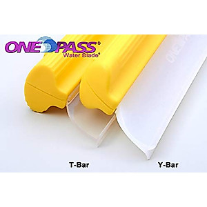 One Pass Hydroglide 14" Waterblade Silicone Y-Bar Squeegee Yellow with XL Micro Fiber Towel