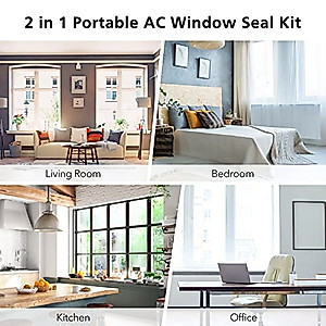AGPTEK Window Seal for Air Conditioner with 2 in 1 Coupler, Upgraded Portable AC Replacement Sliding Window Kit, Adjustable Length Panels for Air Conditioner Exhaust Vent Hose of 5.1"/5.9" Diameter