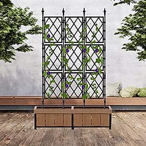 WellSign Garden Trellis for Climbing Plants Outdoor and Indoor 63inch, Sturdy Rustproof Coated Metal Support Fence Climbing Frame with 20 Reusable Ties for Ivy Vines Vegetable Flower 1Pack