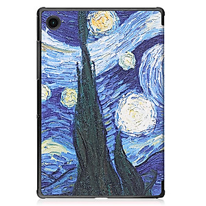 UUcovers Case for Samsung Galaxy Tab A8 10.5" (2022) (SM-X200/X205/X207) Magnetic Cover with Auto Sleep/Wake Multi-Angle Stand Lightweight PU Leather Hard Back Shockproof Shell,Van Gogh, Starry Night
