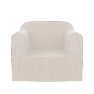 LPMOERA Kids Sofa Toddler Armchair Baby Mini Chiar Corduroy Reading Chair Couch for Bedroom and Playroom with Double Pockets White 3-7T
