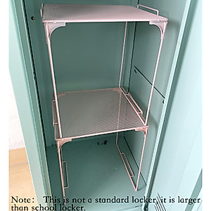 Svartur Shelf Pack, 2, Metal, Contemporary, Pink, Stackable, Space Saving, for School Locker Organizing