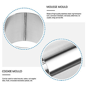 Yardwe 12pcs Mousse Cake Mold Round Mousse Ring Stainless Steel Cake Mousse Ring for Desserts Pastry Eggs 6 * 6 * 5CM