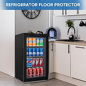 NinjaTiger Mini Fridge Silicone Mat - 23.6'' x 23.6'' Refrigerator Floor Protector Mat with Raised Edge Mini Fridge Drip Tray Pan Silicone Mat For Small Fridge Washer Dryer Freezer (Grey-1pack)