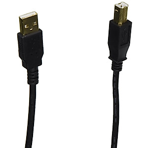 Monoprice 1.5-Feet USB 2.0 A Male to B Male 28/24AWG Cable (Gold Plated) (105436),Black