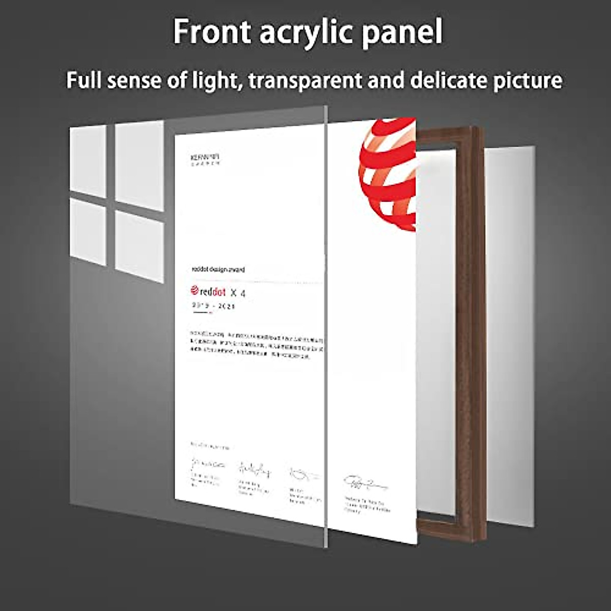 BADETI A3 Picture Frame 11.7 x 16.5 inches Poster Frame No Hole Punch Wall Mounted Frame Wood Frame High Definition UV Acrylic Photo Frame For Prints Documents Home Living Gallery Decoration