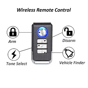 Mengshen Wireless Bicycle Motorcycle Alarm, Waterproof Anti-Theft Security Sensor Alarm with 113dB Super Loud Sound, 7 Level Sensitivity (2 Remote Control Included)