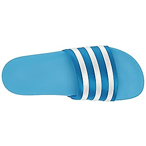 adidas Originals Women's Adilette Slides Sandal, Sky Rush/White/Blue Rush, 6
