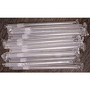 Mini Skater 8.26 inch Plastic Clear Thick Drinking Straws Individually Wrapped PP Material Flexible Drinks Straws for Milkshake Bubble & Tea Soda Smoothies,Pack of 100