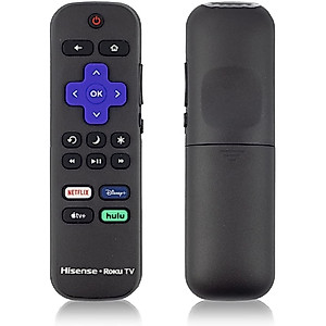Amtone New Replacement Remote for Hisense ROKU Smart TVs with Netflix Disney Hulu VUDU Keys fits for 50H4 55H4 48H4 40H4 R6070 50R7E 32H4C 32H4D 32H4E (Netflix/Disney+/Apple TV+/hulu) (Renewed)