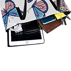 Tote Bag Women Satchel Bag Handbag Stylish Tote Handbag for Women Hobo Bag Fashion Crossbody Bag, Vintage Pattern Butterfly