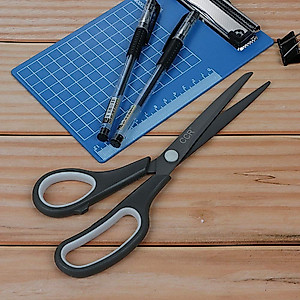 CCR Scissors 8 Inch Soft Comfort-Grip Handles Sharp Titanium Blades, 2-Pack