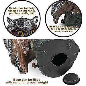 Galashield Owl Decoy | Plastic Owls to Scare Birds Away | Owl Statue for Garden & Outdoors