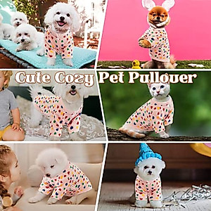 T'CHAQUE Pet Clothes Dog Hoodies with Heart Print, Basic Causal Puppy T-Shirts Cat Outfits Pullover for Daily and Party Wear, Cute Pet Apparel Clothing for Small and Medium Dogs, Pink M