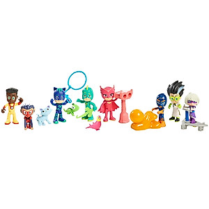 PJ Masks Deluxe Figure Set, 17 Pieces for PJ Masks Toys and Playsets, 3-inch Figures, Kids Toys for Ages 3 Up by Just Play