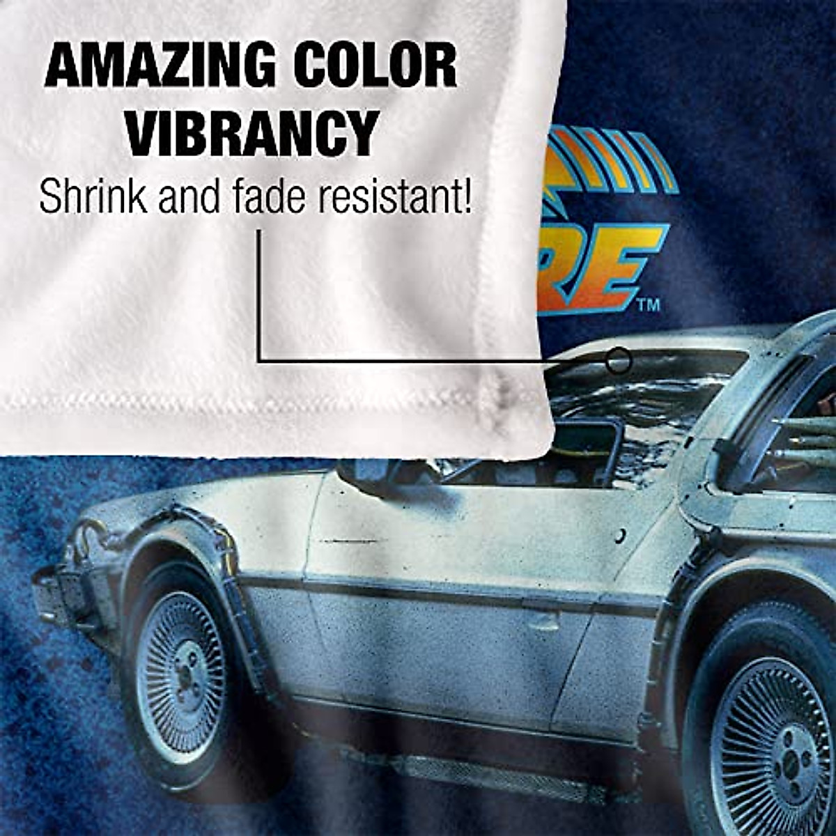 Back to The Future Delorean Officially Licensed Silky Touch Super Soft Throw Blanket 50" x 60"