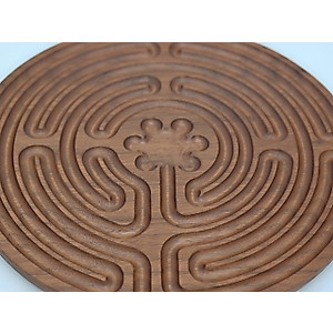 Chartres Labyrinth, Wooden Finger Labyrinth, Finger Labyrinth, Finger Labyrinth Wood, Meditation Corner, Wood Labyrinth, Breathing Tool (Walnut wood)